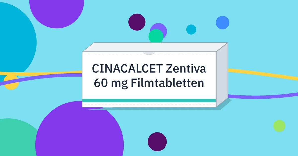 Symbolbild: Packung mit der Aufschrift CINACALCET Zentiva 60 mg Filmtabletten (PZN 15879699) – Verfügbarkeit und Bezug in Apotheken in Frankfurt am Main