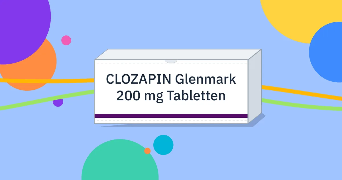 Symbolbild: Packung mit der Aufschrift CLOZAPIN Glenmark 200 mg Tabletten (PZN 11532504) – Verfügbarkeit und Bezug in Apotheken in Frankfurt am Main