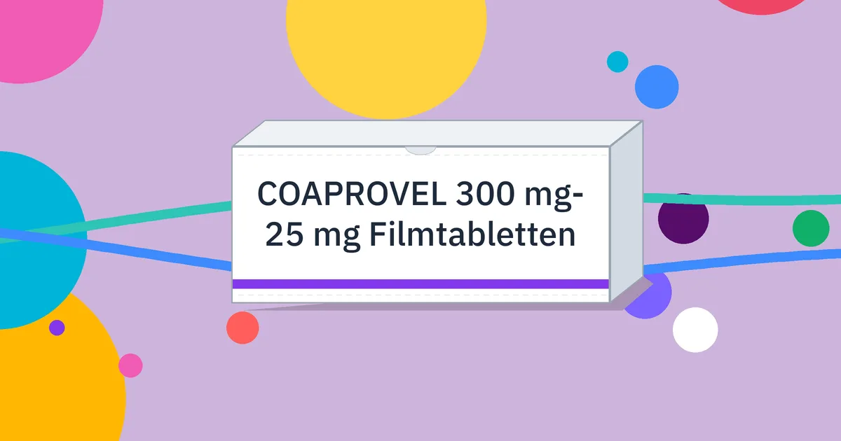 Symbolbild: Packung mit der Aufschrift COAPROVEL 300 mg-25 mg Filmtabletten (PZN 02912509) – Verfügbarkeit und Bezug in Apotheken in Frankfurt am Main