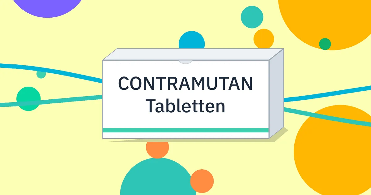 Symbolbild: Packung mit der Aufschrift CONTRAMUTAN Tabletten (PZN 10002448) – Verfügbarkeit und Bezug in Apotheken in Frankfurt am Main