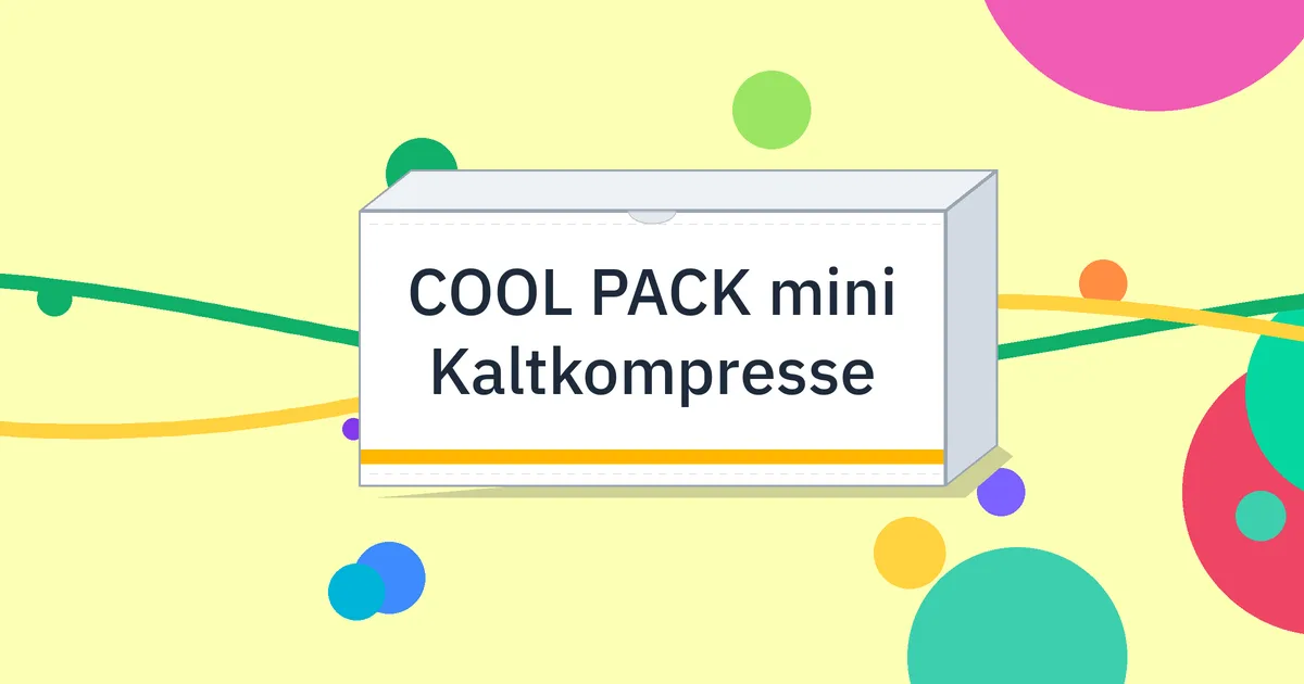 Symbolbild: Packung mit der Aufschrift COOL PACK mini Kaltkompresse (PZN 03809570) – Verfügbarkeit und Bezug in Apotheken in Frankfurt am Main