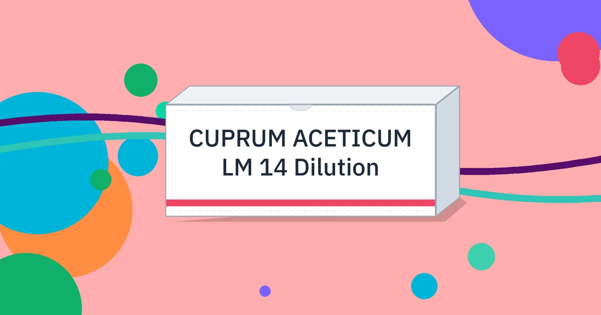 Symbolbild: Packung mit der Aufschrift CUPRUM ACETICUM LM 14 Dilution (PZN 12837312) – Verfügbarkeit und Bezug in Apotheken in Frankfurt am Main