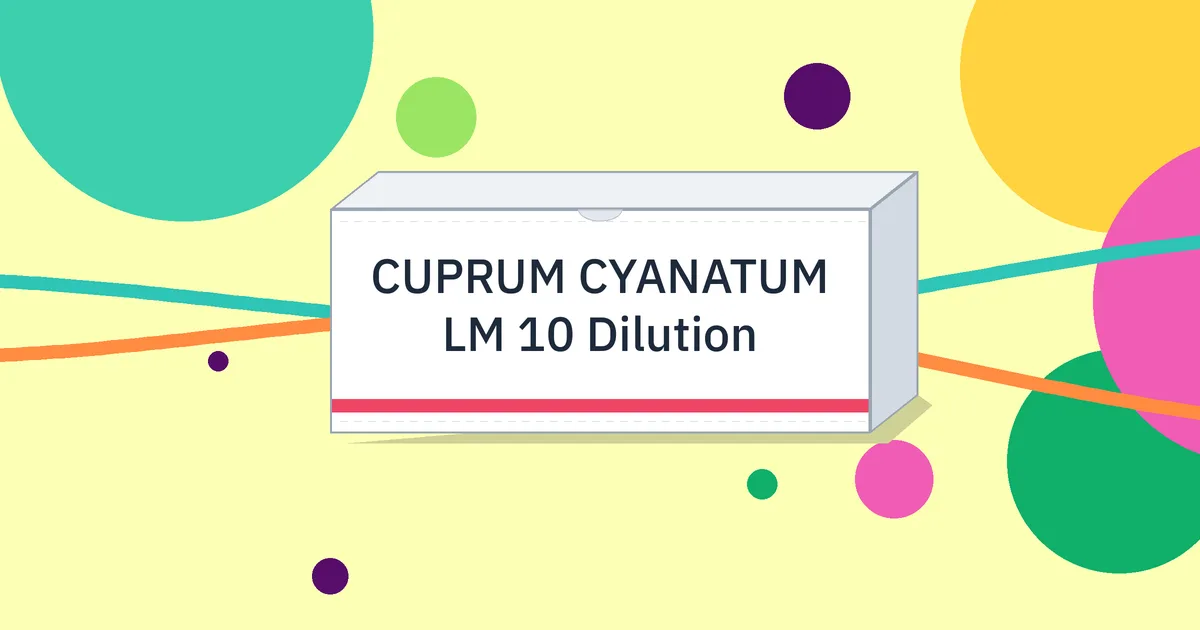 Symbolbild: Packung mit der Aufschrift CUPRUM CYANATUM LM 10 Dilution (PZN 13458143) – Verfügbarkeit und Bezug in Apotheken in Frankfurt am Main