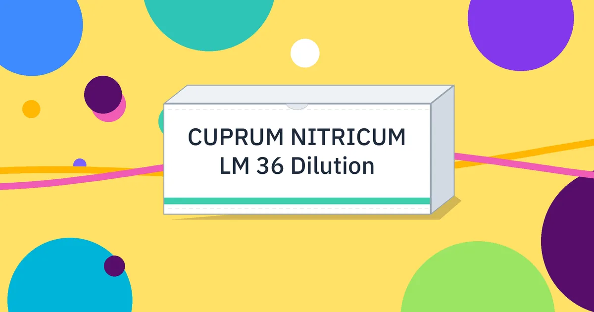 Symbolbild: Packung mit der Aufschrift CUPRUM NITRICUM LM 36 Dilution (PZN 12838808) – Verfügbarkeit und Bezug in Apotheken in Frankfurt am Main