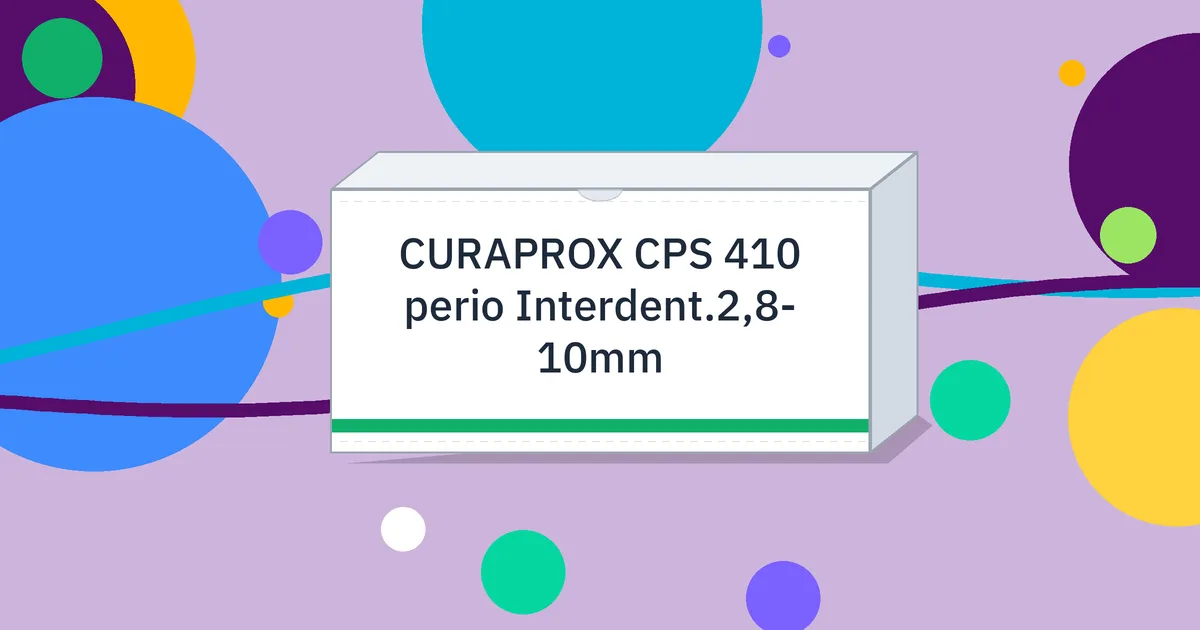 Symbolbild: Packung mit der Aufschrift CURAPROX CPS 410 perio Interdent.2,8-10mm (PZN 19490260) – Verfügbarkeit und Bezug in Apotheken in Frankfurt am Main