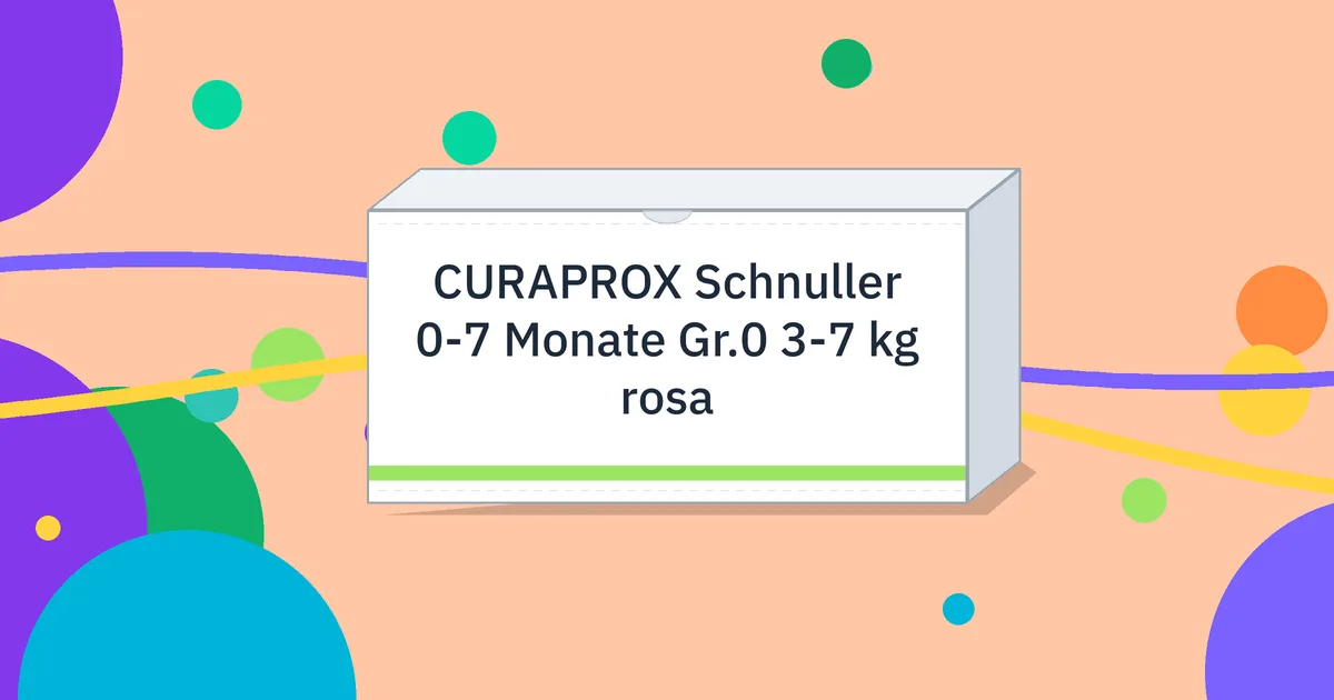 Symbolbild: Packung mit der Aufschrift CURAPROX Schnuller 0-7 Monate Gr.0 3-7 kg rosa (PZN 16587697) – Verfügbarkeit und Bezug in Apotheken in Frankfurt am Main