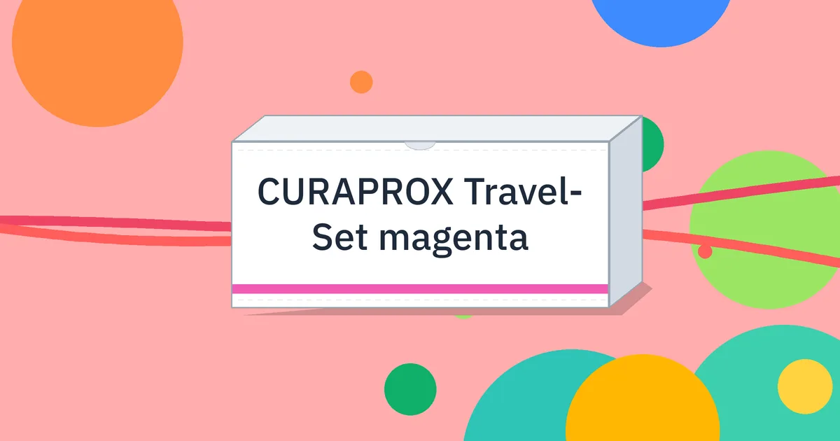 Symbolbild: Packung mit der Aufschrift CURAPROX Travel-Set magenta (PZN 20860130) – Verfügbarkeit und Bezug in Apotheken in Frankfurt am Main