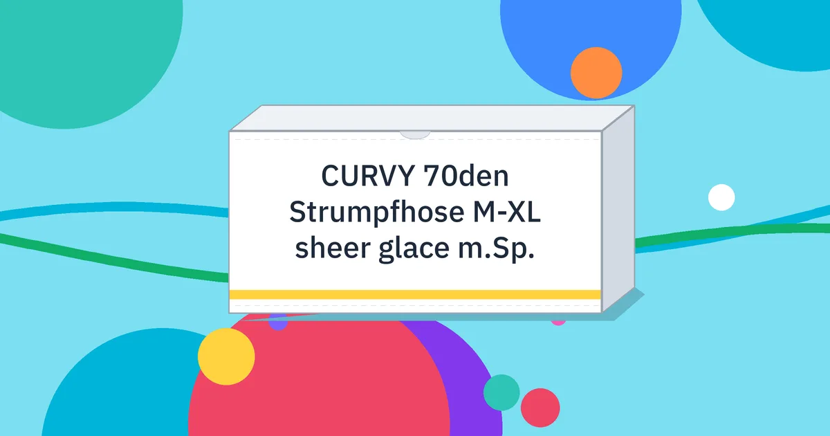 Symbolbild: Packung mit der Aufschrift CURVY 70den Strumpfhose M-XL sheer glace m.Sp. (PZN 16175670) – Verfügbarkeit und Bezug in Apotheken in Frankfurt am Main