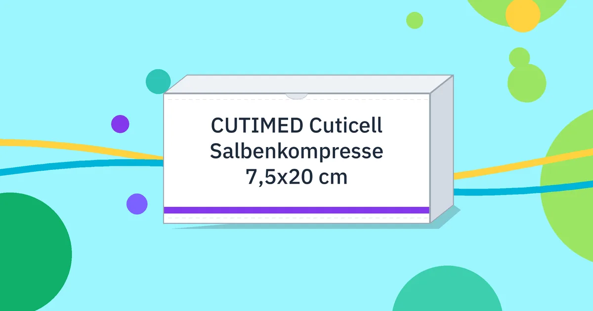 Symbolbild: Packung mit der Aufschrift CUTIMED Cuticell Salbenkompresse 7,5x20 cm (PZN 17971073) – Verfügbarkeit und Bezug in Apotheken in Frankfurt am Main