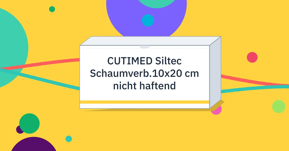 Symbolbild: Packung mit der Aufschrift CUTIMED Siltec Schaumverb.10x20 cm nicht haftend (PZN 07337990) – Verfügbarkeit und Bezug in Apotheken in Frankfurt am Main