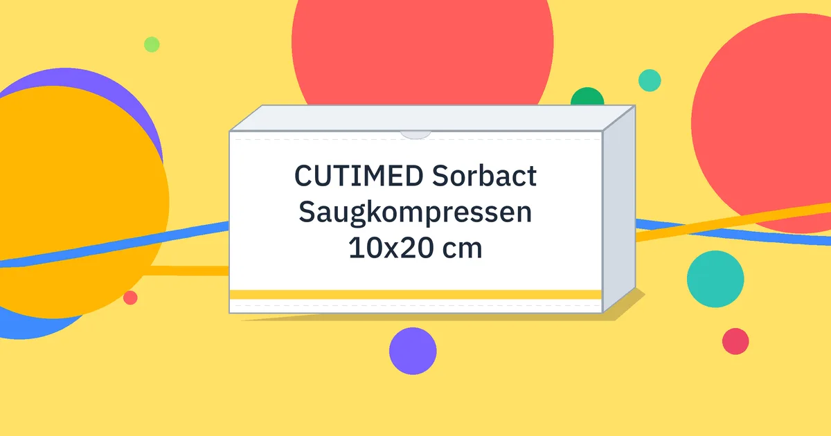 Symbolbild: Packung mit der Aufschrift CUTIMED Sorbact Saugkompressen 10x20 cm (PZN 19431990) – Verfügbarkeit und Bezug in Apotheken in Frankfurt am Main