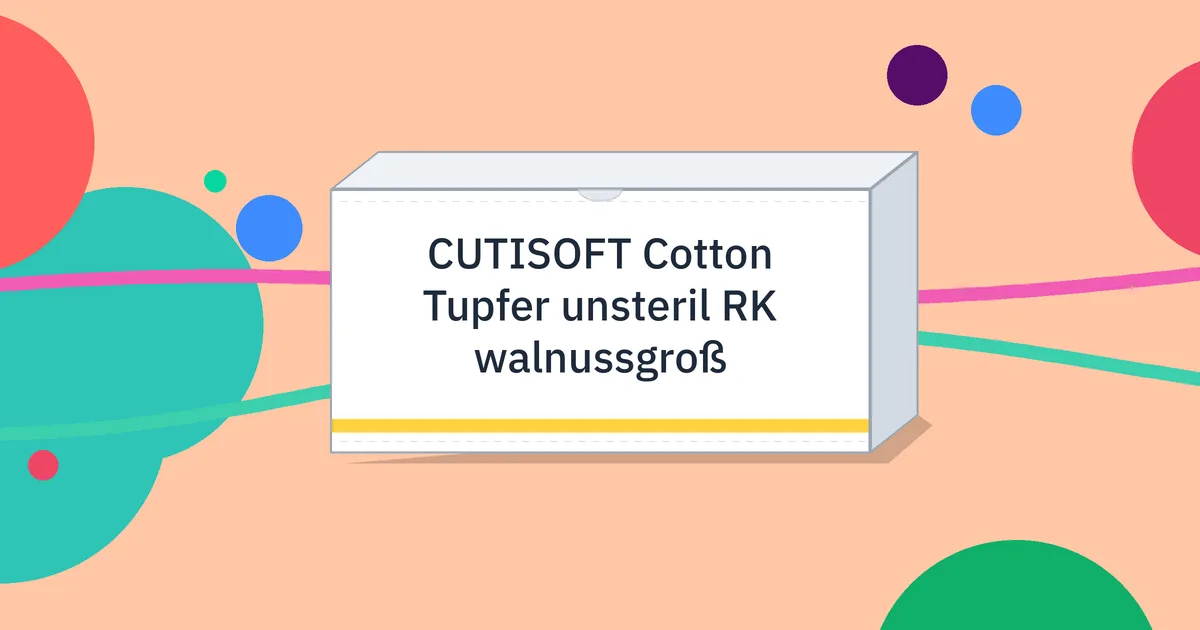 Symbolbild: Packung mit der Aufschrift CUTISOFT Cotton Tupfer unsteril RK walnussgroß (PZN 03901979) – Verfügbarkeit und Bezug in Apotheken in Frankfurt am Main