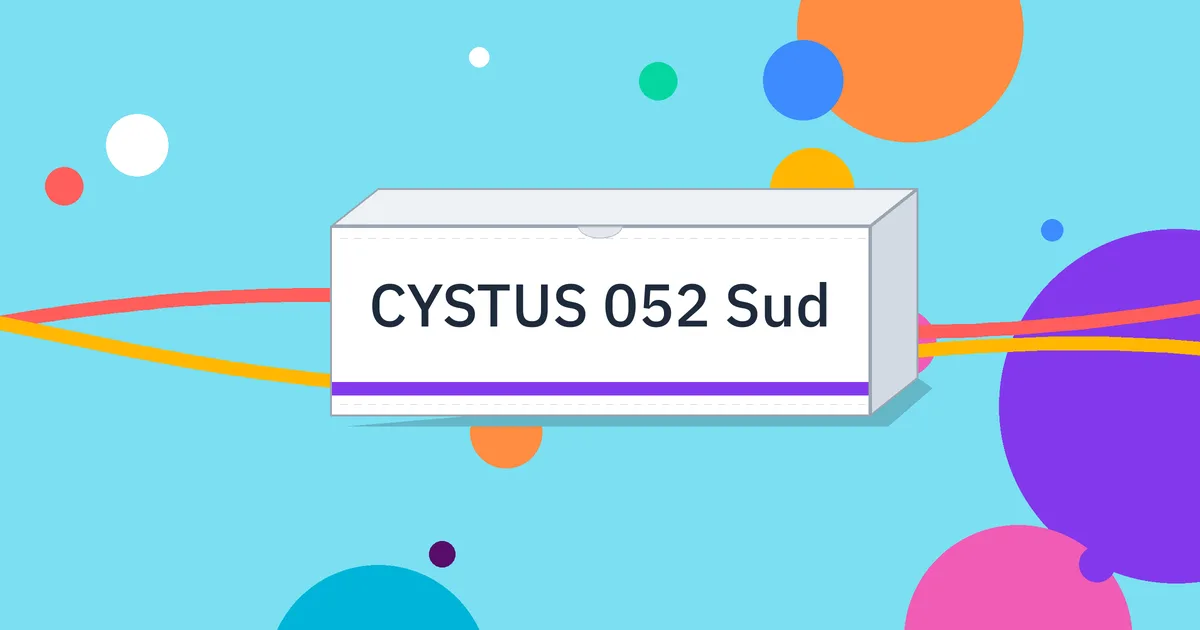 Symbolbild: Packung mit der Aufschrift CYSTUS 052 Sud (PZN 09288942) – Verfügbarkeit und Bezug in Apotheken in Frankfurt am Main