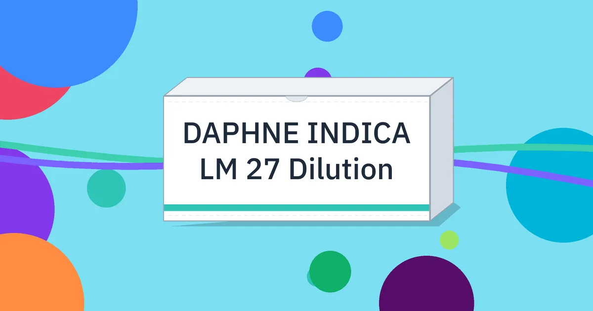 Symbolbild: Packung mit der Aufschrift DAPHNE INDICA LM 27 Dilution (PZN 13461659) – Verfügbarkeit und Bezug in Apotheken in Frankfurt am Main