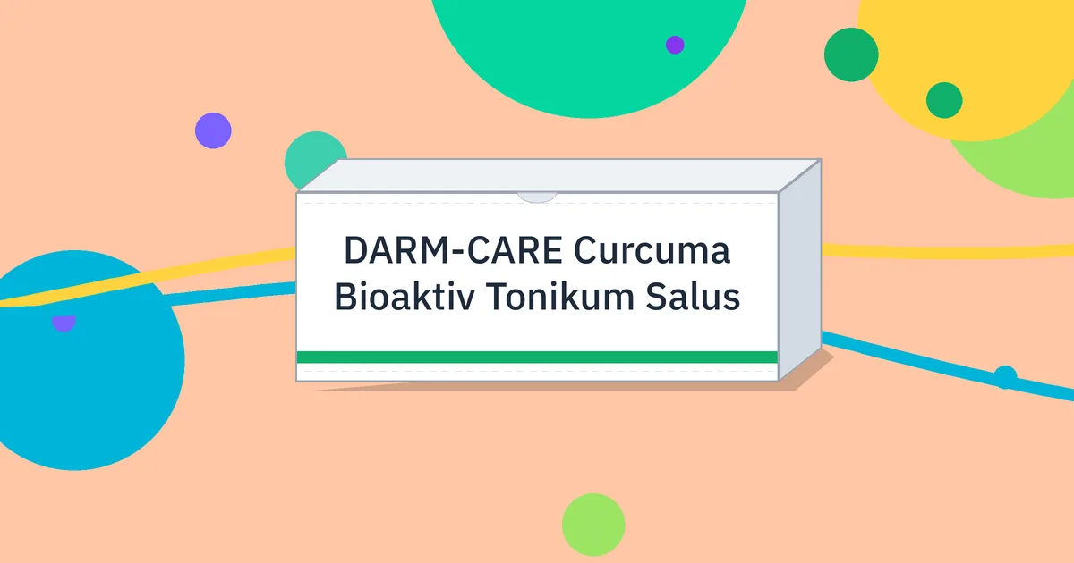 Symbolbild: Packung mit der Aufschrift DARM-CARE Curcuma Bioaktiv Tonikum Salus (PZN 12558463) – Verfügbarkeit und Bezug in Apotheken in Frankfurt am Main
