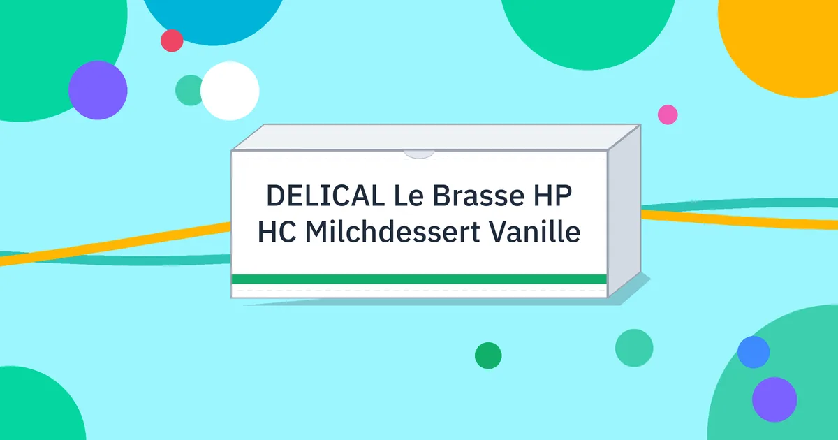 Symbolbild: Packung mit der Aufschrift DELICAL Le Brasse HP HC Milchdessert Vanille (PZN 16611148) – Verfügbarkeit und Bezug in Apotheken in Frankfurt am Main
