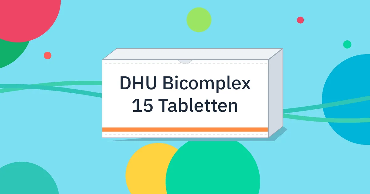 Symbolbild: Packung mit der Aufschrift DHU Bicomplex 15 Tabletten (PZN 16743097) – Verfügbarkeit und Bezug in Apotheken in Frankfurt am Main