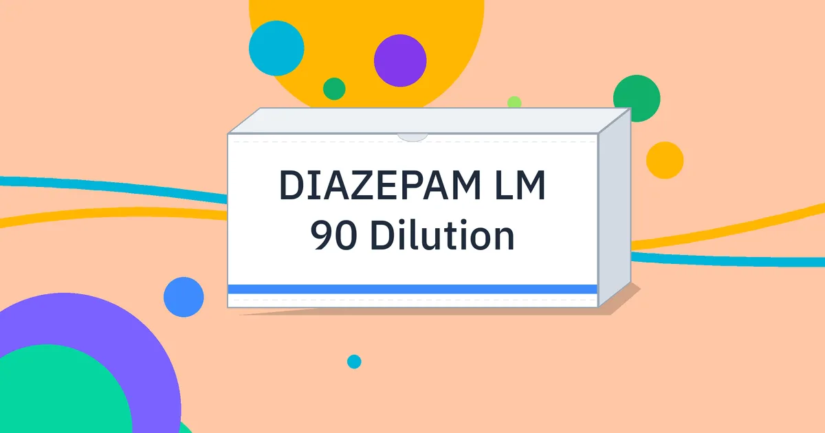 Symbolbild: Packung mit der Aufschrift DIAZEPAM LM 90 Dilution (PZN 12841101) – Verfügbarkeit und Bezug in Apotheken in Frankfurt am Main