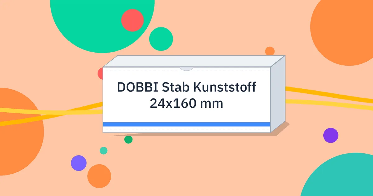 Symbolbild: Packung mit der Aufschrift DOBBI Stab Kunststoff 24x160 mm (PZN 05451931) – Verfügbarkeit und Bezug in Apotheken in Frankfurt am Main