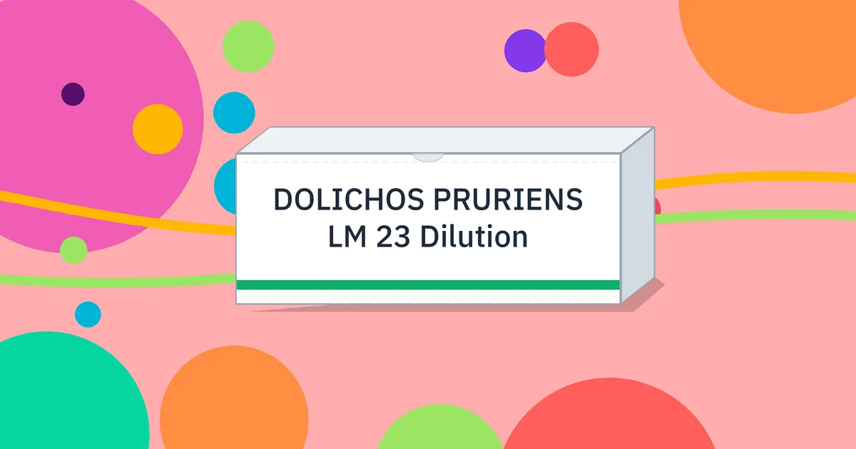 Symbolbild: Packung mit der Aufschrift DOLICHOS PRURIENS LM 23 Dilution (PZN 13466680) – Verfügbarkeit und Bezug in Apotheken in Frankfurt am Main