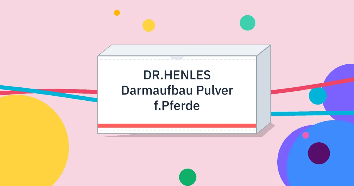 Symbolbild: Packung mit der Aufschrift DR.HENLES Darmaufbau Pulver f.Pferde (PZN 16038051) – Verfügbarkeit und Bezug in Apotheken in Frankfurt am Main