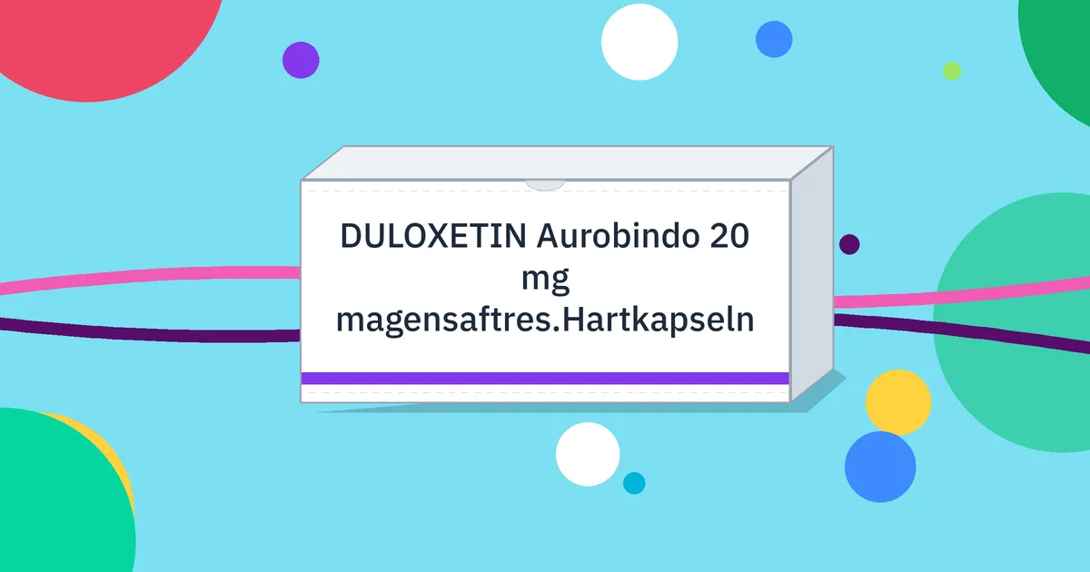 Symbolbild: Packung mit der Aufschrift DULOXETIN Aurobindo 20 mg magensaftres.Hartkapseln (PZN 11373342) – Verfügbarkeit und Bezug in Apotheken in Frankfurt am Main