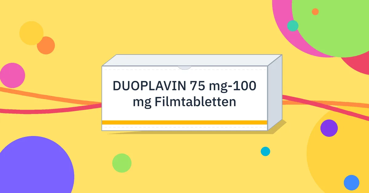 Symbolbild: Packung mit der Aufschrift DUOPLAVIN 75 mg-100 mg Filmtabletten (PZN 08840768) – Verfügbarkeit und Bezug in Apotheken in Frankfurt am Main