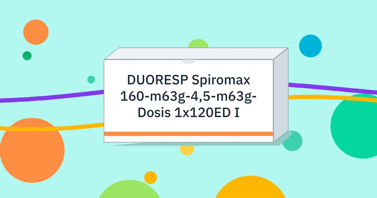 Symbolbild: Packung mit der Aufschrift DUORESP Spiromax 160-m63g-4,5-m63g-Dosis 1x120ED I (PZN 16003495) – Verfügbarkeit und Bezug in Apotheken in Frankfurt am Main