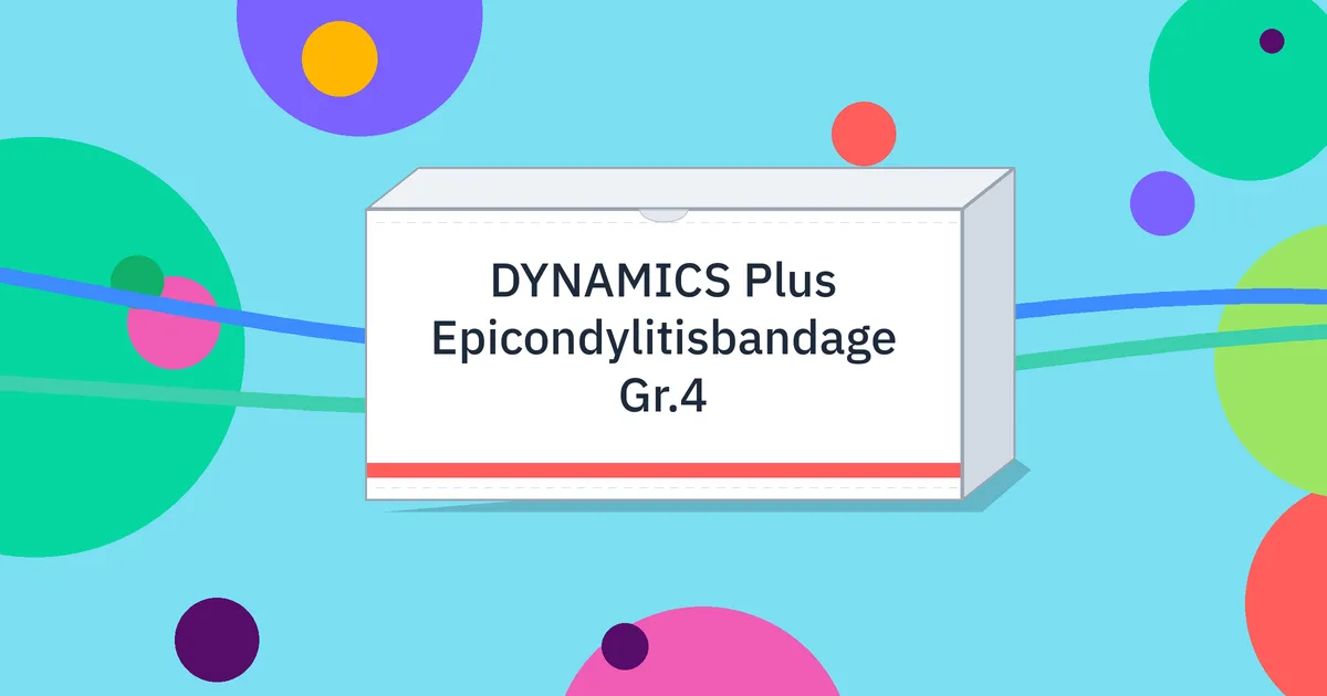 Symbolbild: Packung mit der Aufschrift DYNAMICS Plus Epicondylitisbandage Gr.4 (PZN 12475702) – Verfügbarkeit und Bezug in Apotheken in Frankfurt am Main