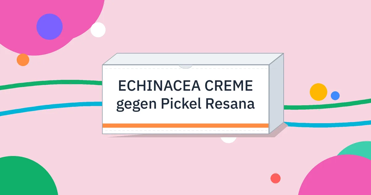 Symbolbild: Packung mit der Aufschrift ECHINACEA CREME gegen Pickel Resana (PZN 10519016) – Verfügbarkeit und Bezug in Apotheken in Frankfurt am Main