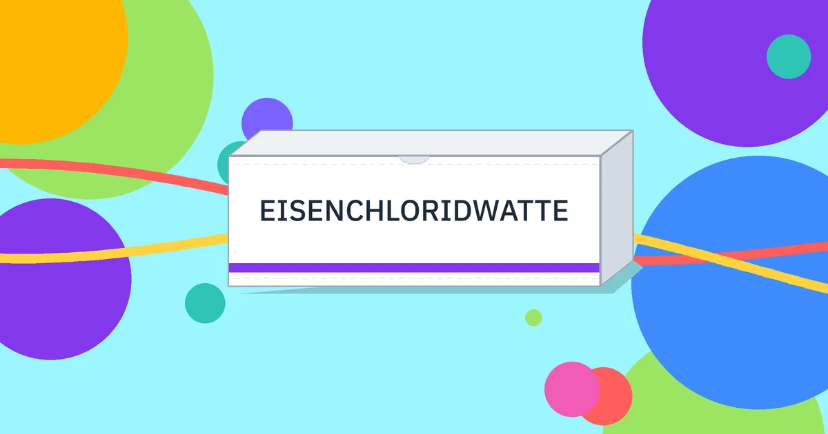 Symbolbild: Packung mit der Aufschrift EISENCHLORIDWATTE (PZN 01722184) – Verfügbarkeit und Bezug in Apotheken in Frankfurt am Main