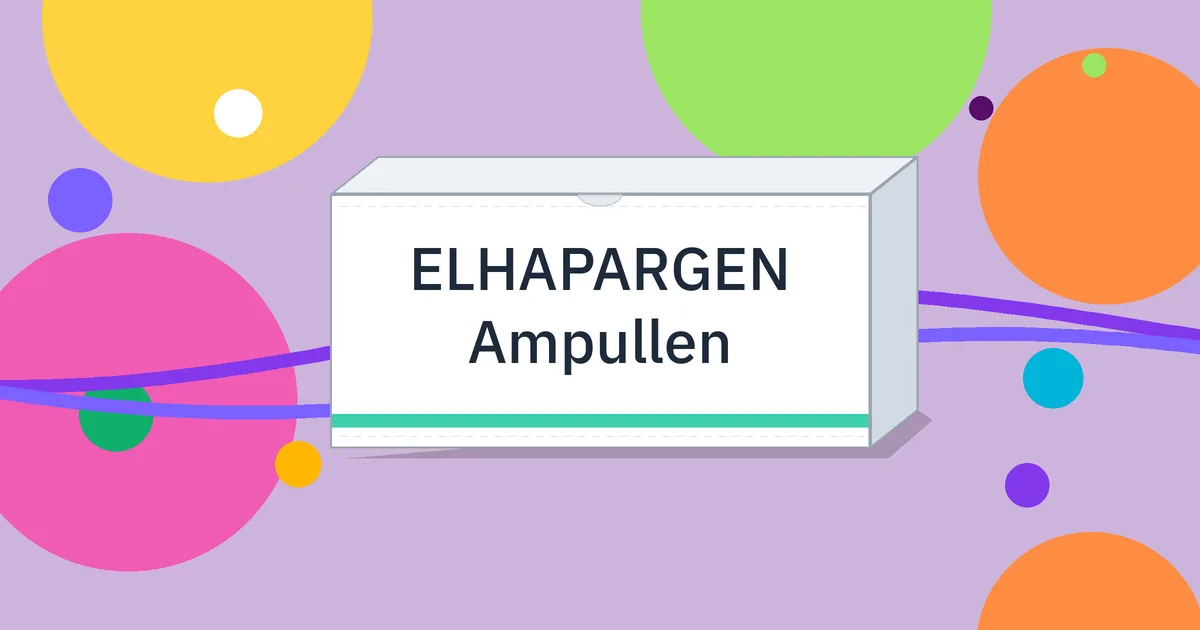 Symbolbild: Packung mit der Aufschrift ELHAPARGEN Ampullen (PZN 04189974) – Verfügbarkeit und Bezug in Apotheken in Frankfurt am Main