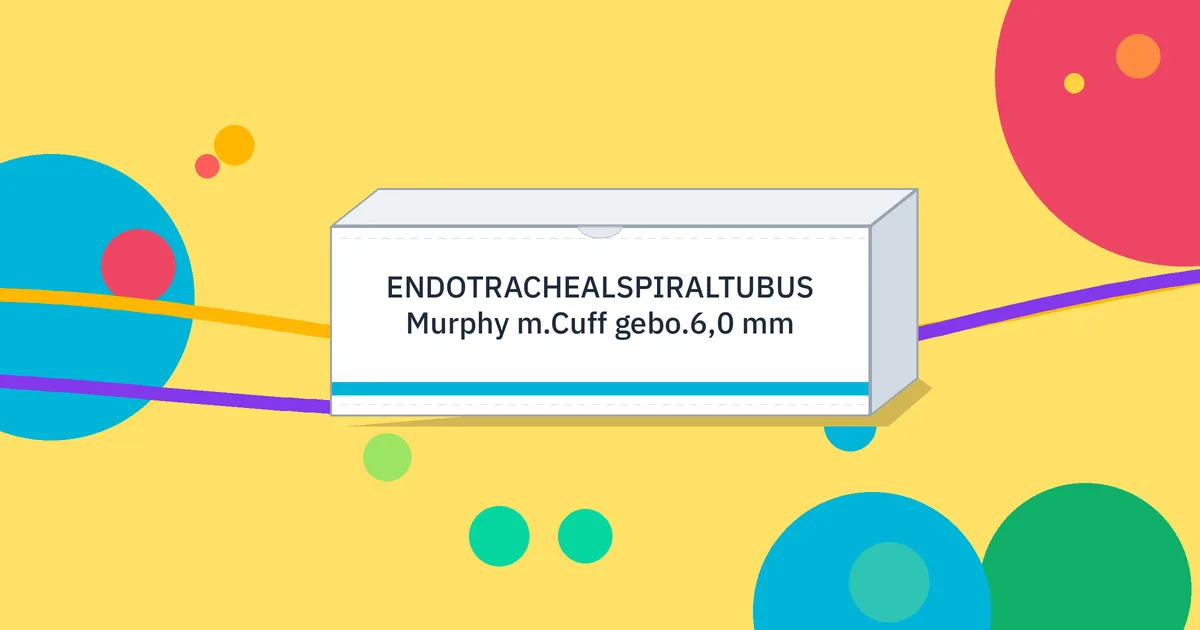 Symbolbild: Packung mit der Aufschrift ENDOTRACHEALSPIRALTUBUS Murphy m.Cuff gebo.6,0 mm (PZN 01295747) – Verfügbarkeit und Bezug in Apotheken in Frankfurt am Main