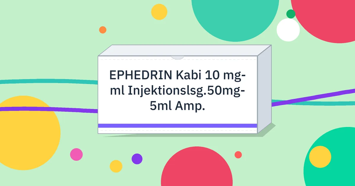 Symbolbild: Packung mit der Aufschrift EPHEDRIN Kabi 10 mg-ml Injektionslsg.50mg-5ml Amp. (PZN 19436065) – Verfügbarkeit und Bezug in Apotheken in Frankfurt am Main