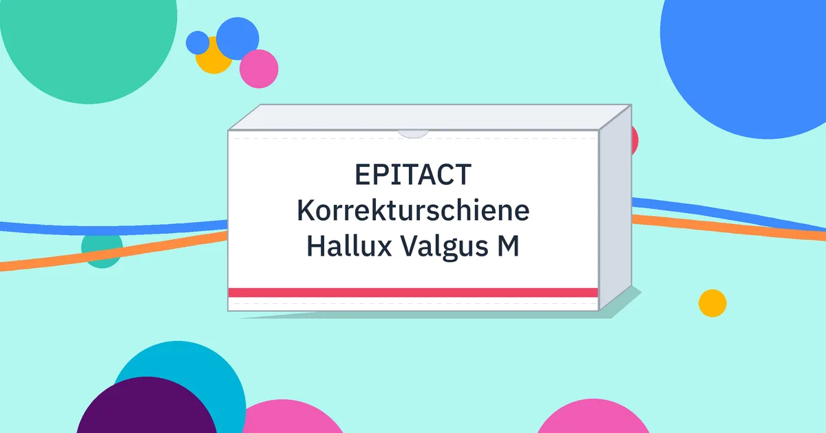 Symbolbild: Packung mit der Aufschrift EPITACT Korrekturschiene Hallux Valgus M (PZN 15885435) – Verfügbarkeit und Bezug in Apotheken in Frankfurt am Main