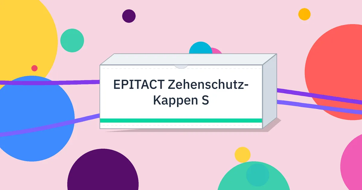 Symbolbild: Packung mit der Aufschrift EPITACT Zehenschutz-Kappen S (PZN 14290409) – Verfügbarkeit und Bezug in Apotheken in Frankfurt am Main