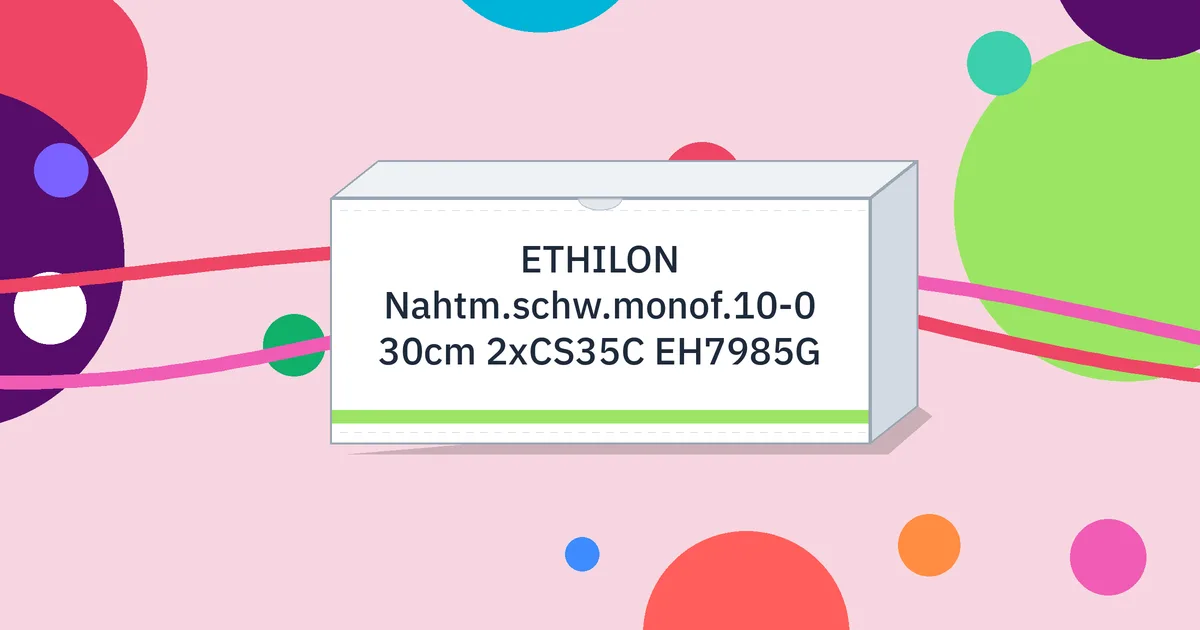 Symbolbild: Packung mit der Aufschrift ETHILON Nahtm.schw.monof.10-0 30cm 2xCS35C EH7985G (PZN 16251313) – Verfügbarkeit und Bezug in Apotheken in Frankfurt am Main