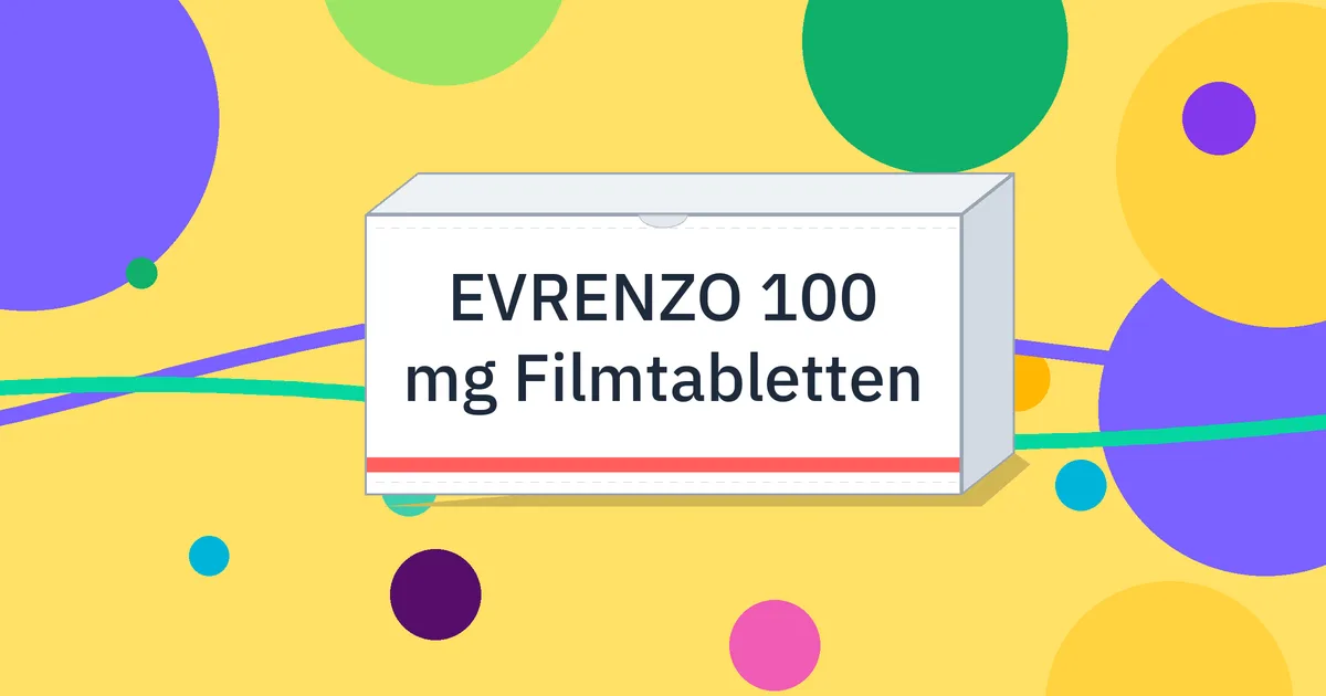 Symbolbild: Packung mit der Aufschrift EVRENZO 100 mg Filmtabletten (PZN 19381080) – Verfügbarkeit und Bezug in Apotheken in Frankfurt am Main