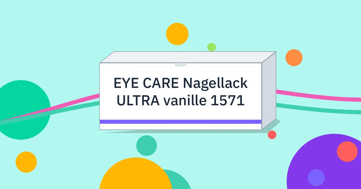 Symbolbild: Packung mit der Aufschrift EYE CARE Nagellack ULTRA vanille 1571 (PZN 20582636) – Verfügbarkeit und Bezug in Apotheken in Frankfurt am Main