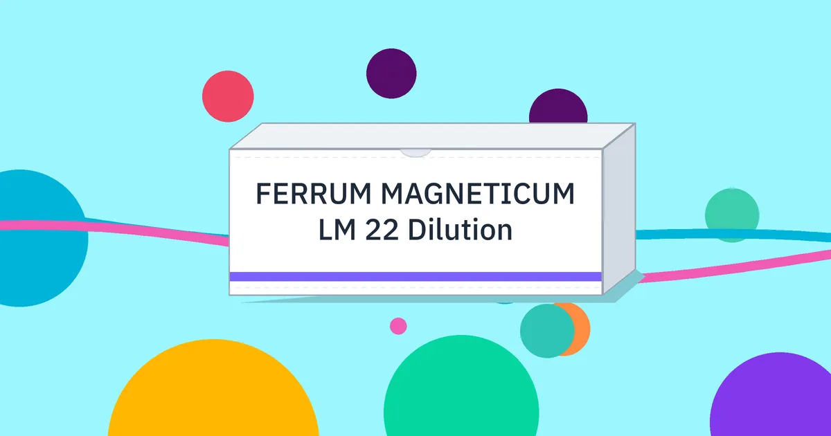 Symbolbild: Packung mit der Aufschrift FERRUM MAGNETICUM LM 22 Dilution (PZN 12849982) – Verfügbarkeit und Bezug in Apotheken in Frankfurt am Main
