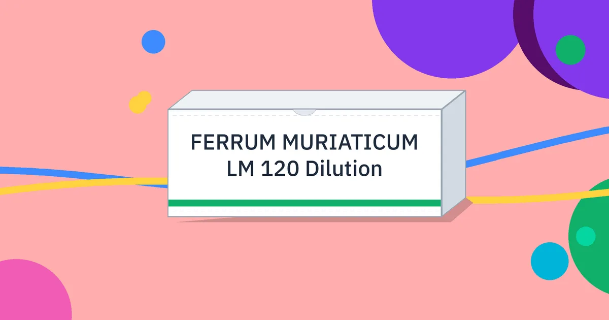 Symbolbild: Packung mit der Aufschrift FERRUM MURIATICUM LM 120 Dilution (PZN 12851051) – Verfügbarkeit und Bezug in Apotheken in Frankfurt am Main