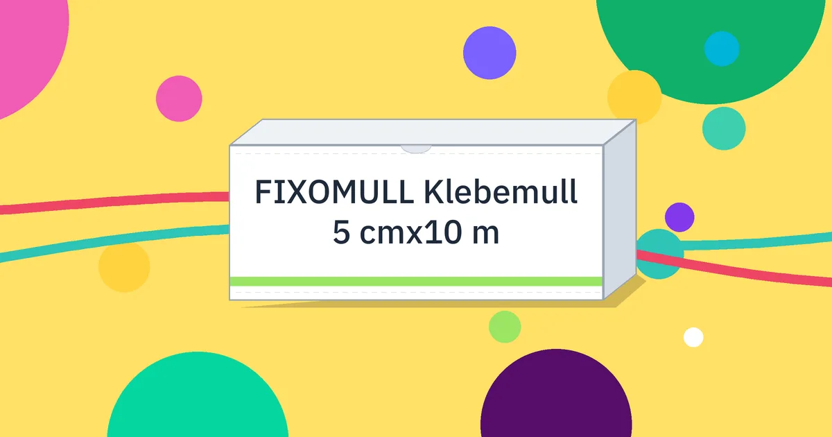 Symbolbild: Packung mit der Aufschrift FIXOMULL Klebemull 5 cmx10 m (PZN 17310609) – Verfügbarkeit und Bezug in Apotheken in Frankfurt am Main