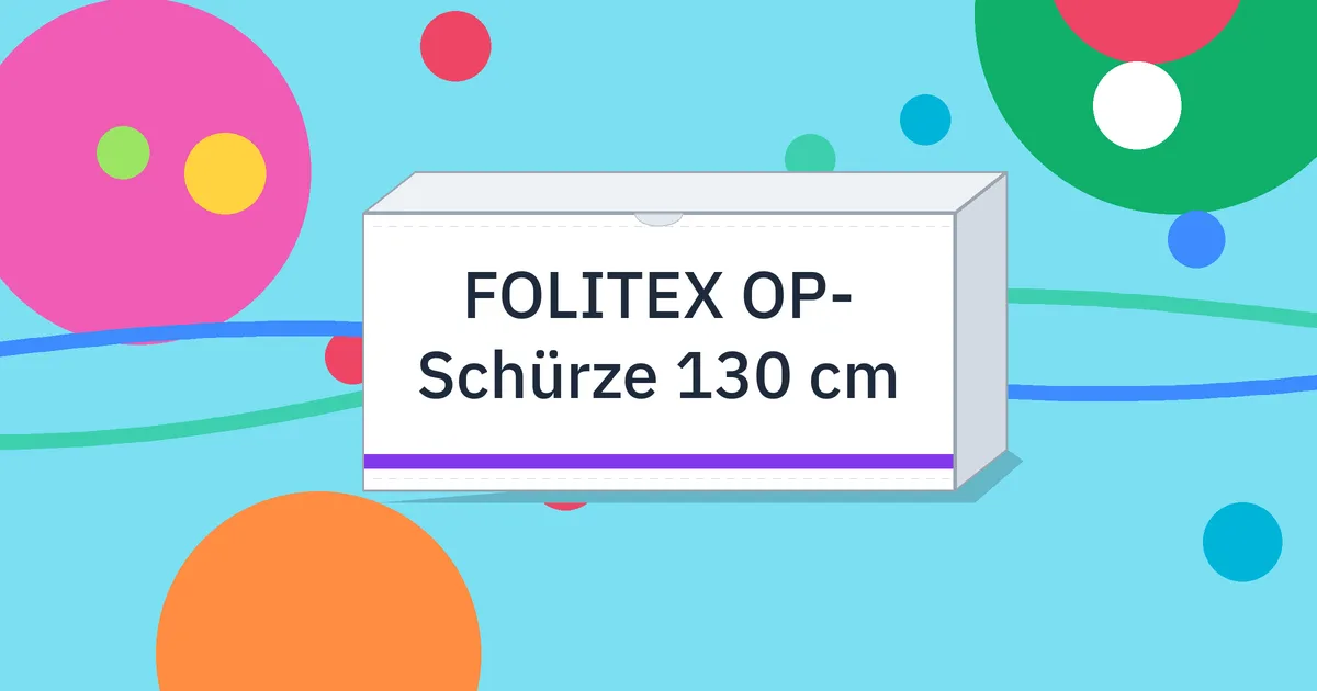 Symbolbild: Packung mit der Aufschrift FOLITEX OP-Schürze 130 cm (PZN 06145308) – Verfügbarkeit und Bezug in Apotheken in Frankfurt am Main