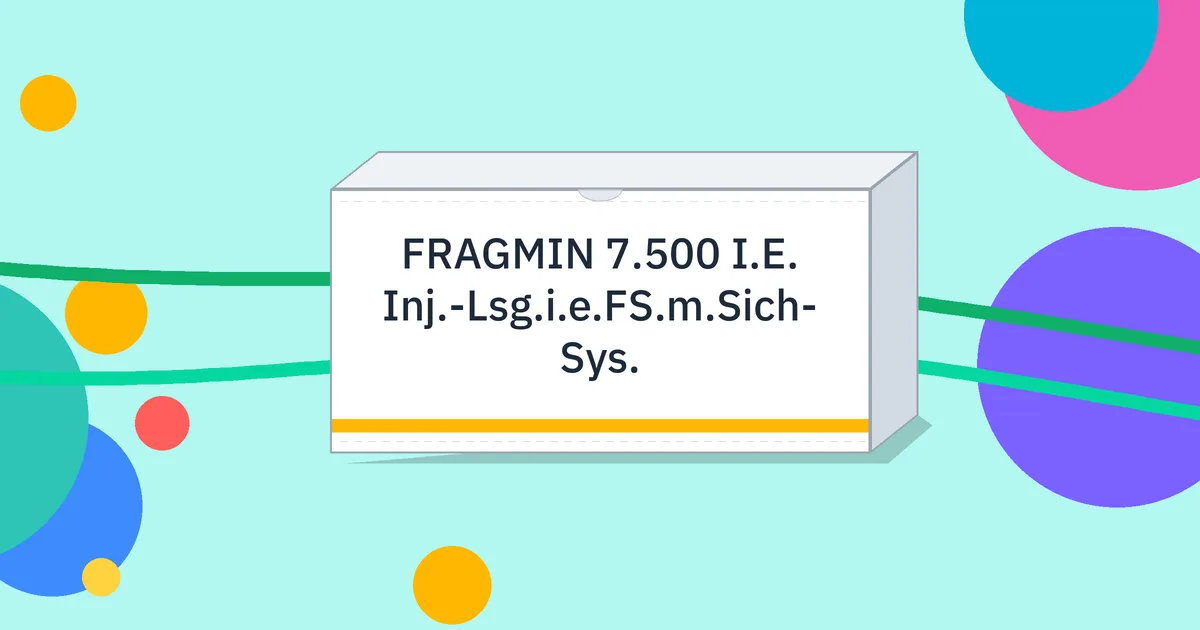 Symbolbild: Packung mit der Aufschrift FRAGMIN 7.500 I.E. Inj.-Lsg.i.e.FS.m.Sich-Sys. (PZN 18338165) – Verfügbarkeit und Bezug in Apotheken in Frankfurt am Main