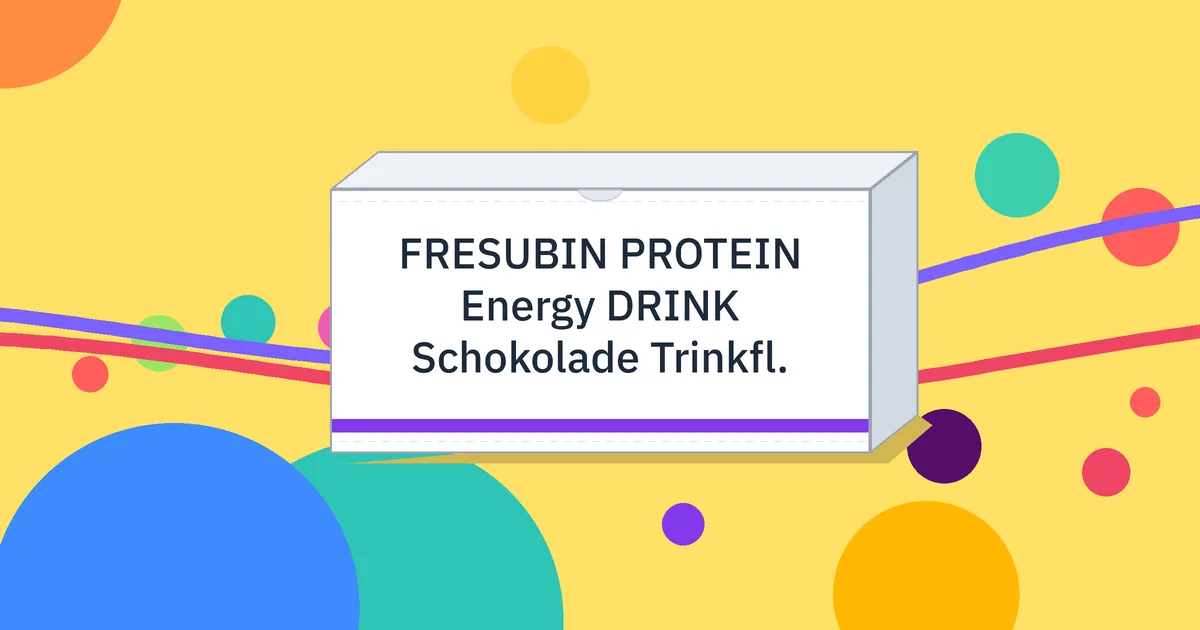 Symbolbild: Packung mit der Aufschrift FRESUBIN PROTEIN Energy DRINK Schokolade Trinkfl. (PZN 00005888) – Verfügbarkeit und Bezug in Apotheken in Frankfurt am Main