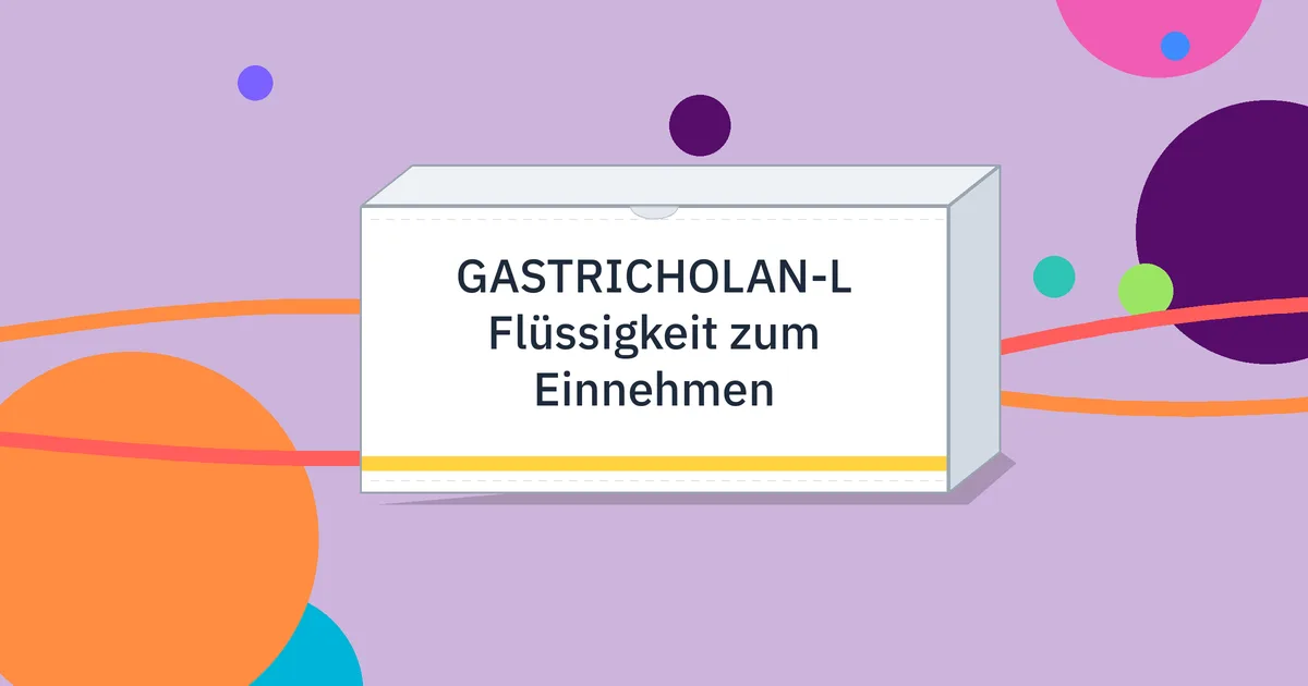 Symbolbild: Packung mit der Aufschrift GASTRICHOLAN-L Flüssigkeit zum Einnehmen (PZN 04884668) – Verfügbarkeit und Bezug in Apotheken in Frankfurt am Main