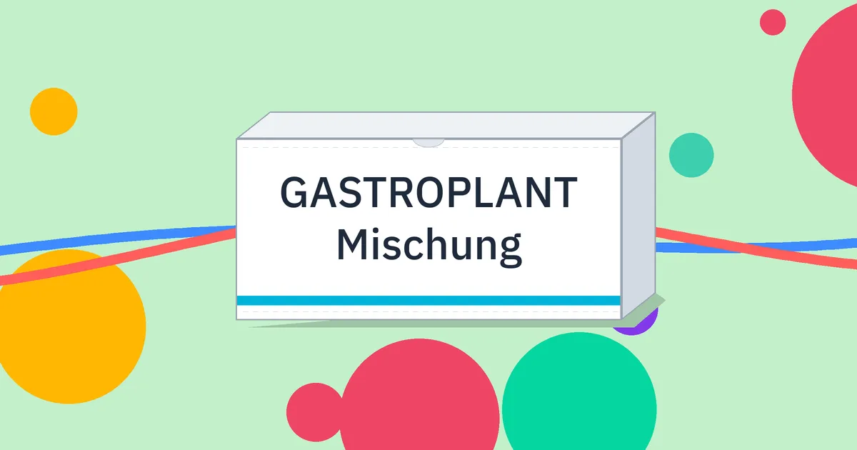 Symbolbild: Packung mit der Aufschrift GASTROPLANT Mischung (PZN 00408882) – Verfügbarkeit und Bezug in Apotheken in Frankfurt am Main