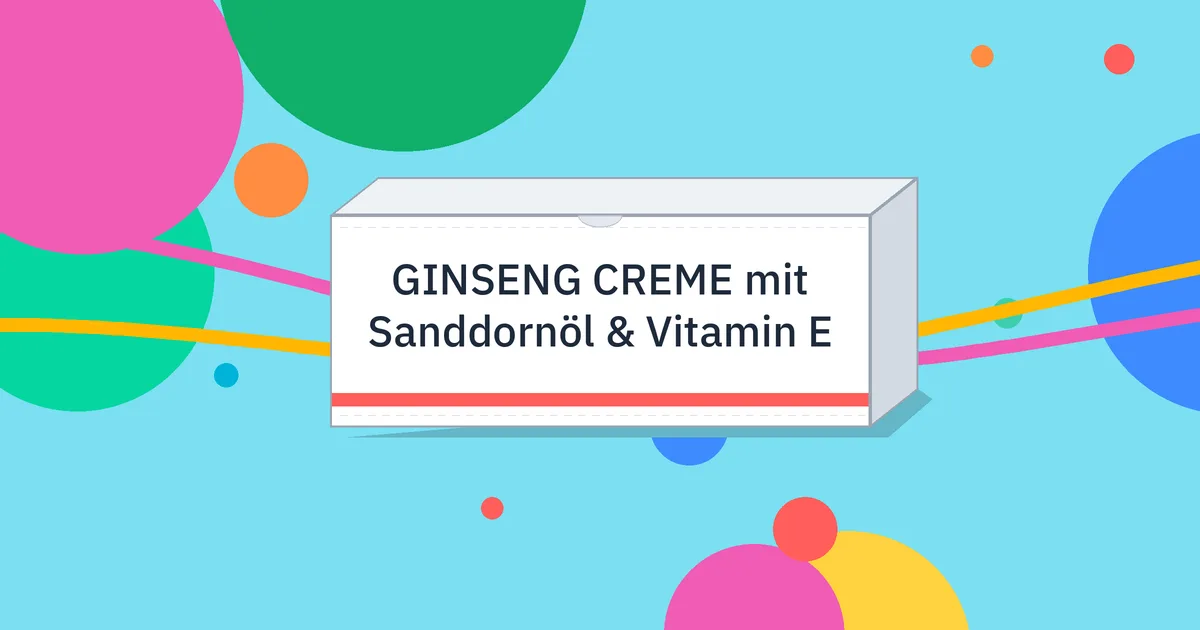 Symbolbild: Packung mit der Aufschrift GINSENG CREME mit Sanddornöl & Vitamin E (PZN 09606661) – Verfügbarkeit und Bezug in Apotheken in Frankfurt am Main