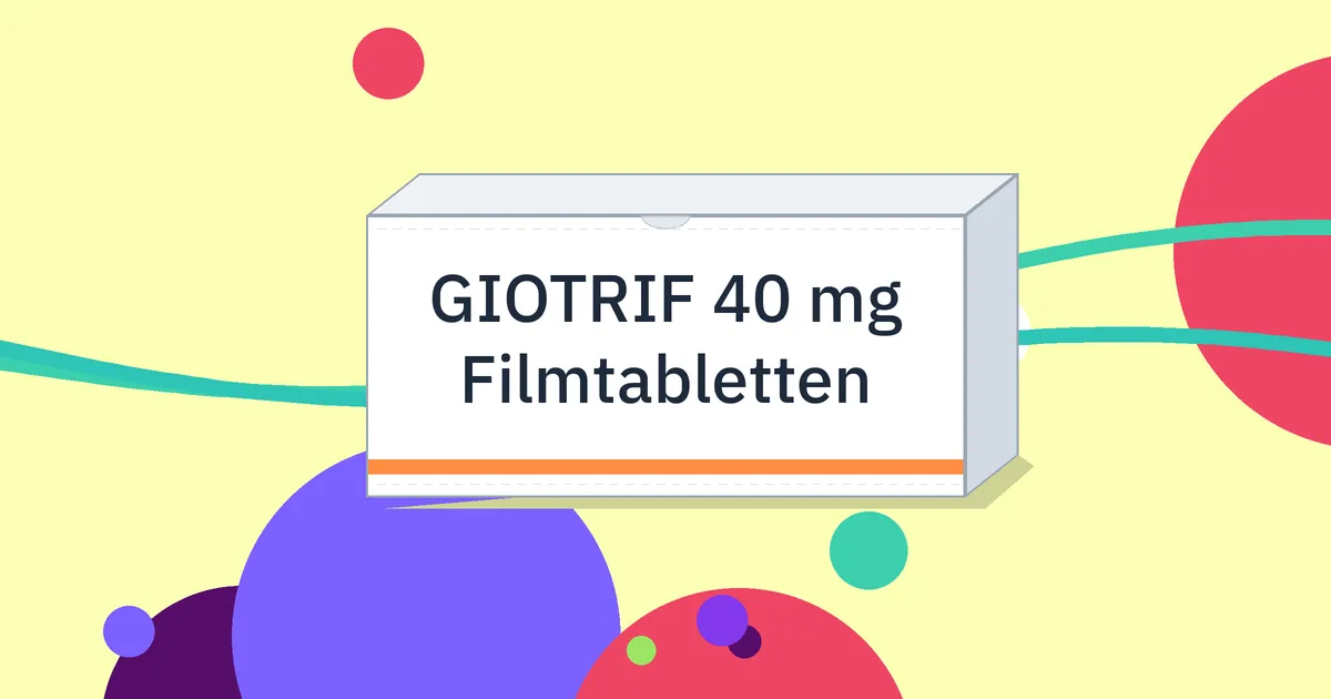 Symbolbild: Packung mit der Aufschrift GIOTRIF 40 mg Filmtabletten (PZN 10547308) – Verfügbarkeit und Bezug in Apotheken in Frankfurt am Main