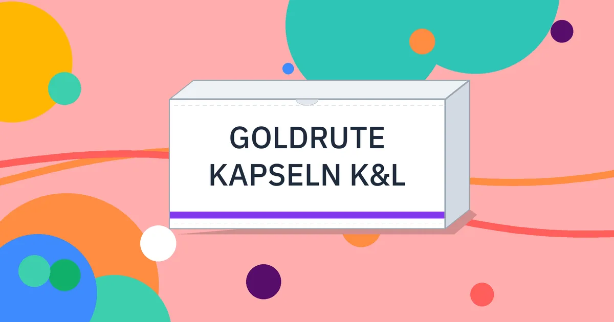 Symbolbild: Packung mit der Aufschrift GOLDRUTE KAPSELN K&L (PZN 16900881) – Verfügbarkeit und Bezug in Apotheken in Frankfurt am Main